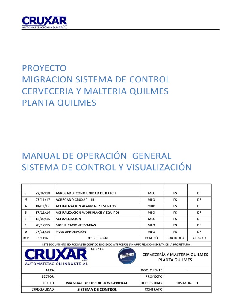 Manual de Operación Sistema Control CMQ | PDF | Ventana (informática ...