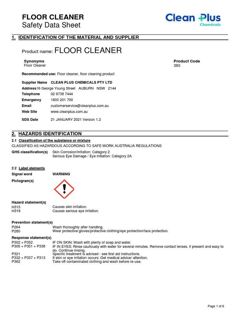 MSDS Pembersih Lantai | Download Free PDF | Materials | Physical Sciences