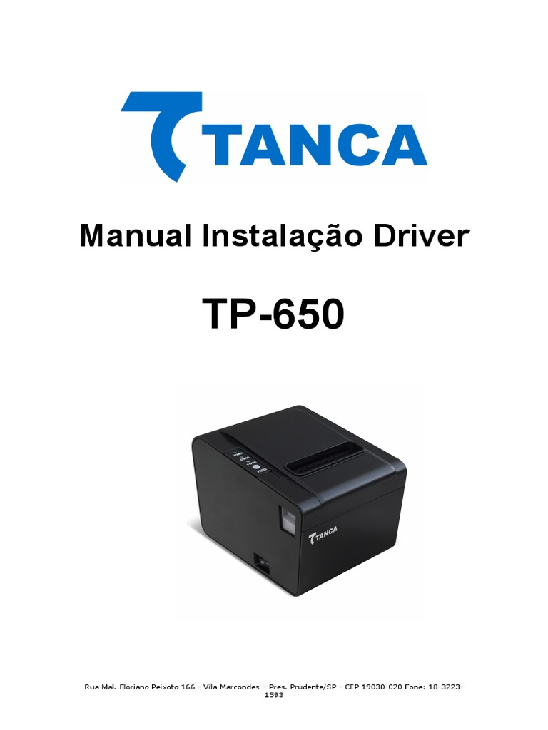 Instalação Driver Tanca TP-650 | PDF | Microsoft Windows | Endereço de IP