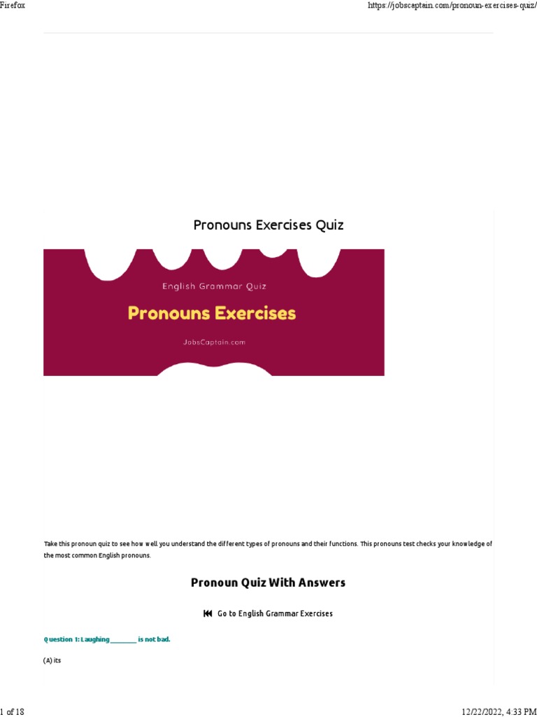 Pronouns | PDF | Teaching Methods & Materials Pronouns | PDF | Teaching Methods & Materials