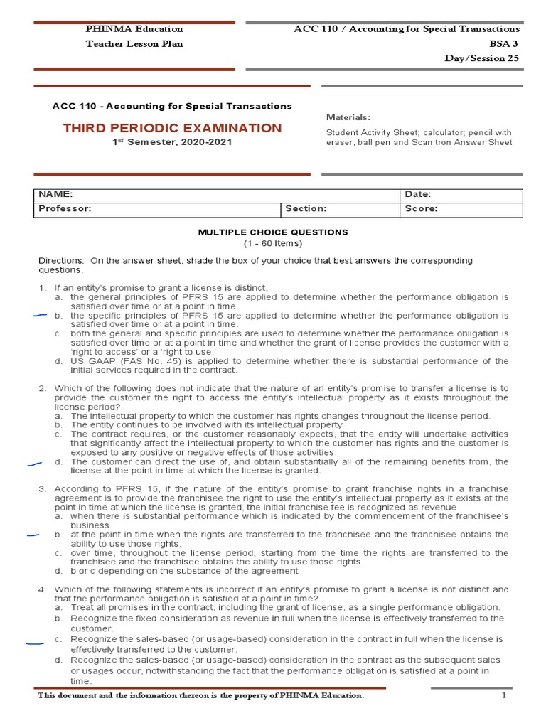 p3 Acc 110 Reviewer | PDF | Franchising | License