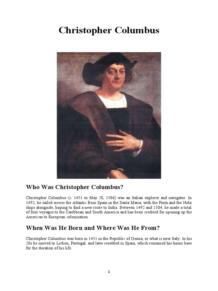 The Voyages of Discovery and Exchange: Christopher Columbus Opens the Door to Colonization ...
