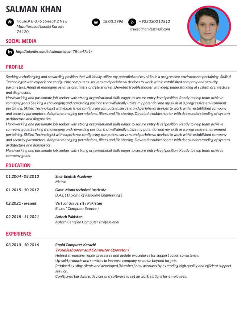 Salman_Khan_CV | PDF | Databases | Data