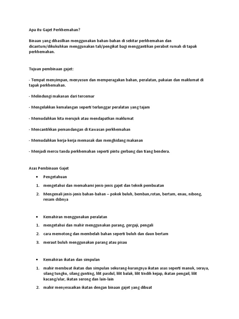 Apa Itu Gajet Perkhemahan | PDF | Griya & Taman | Seni