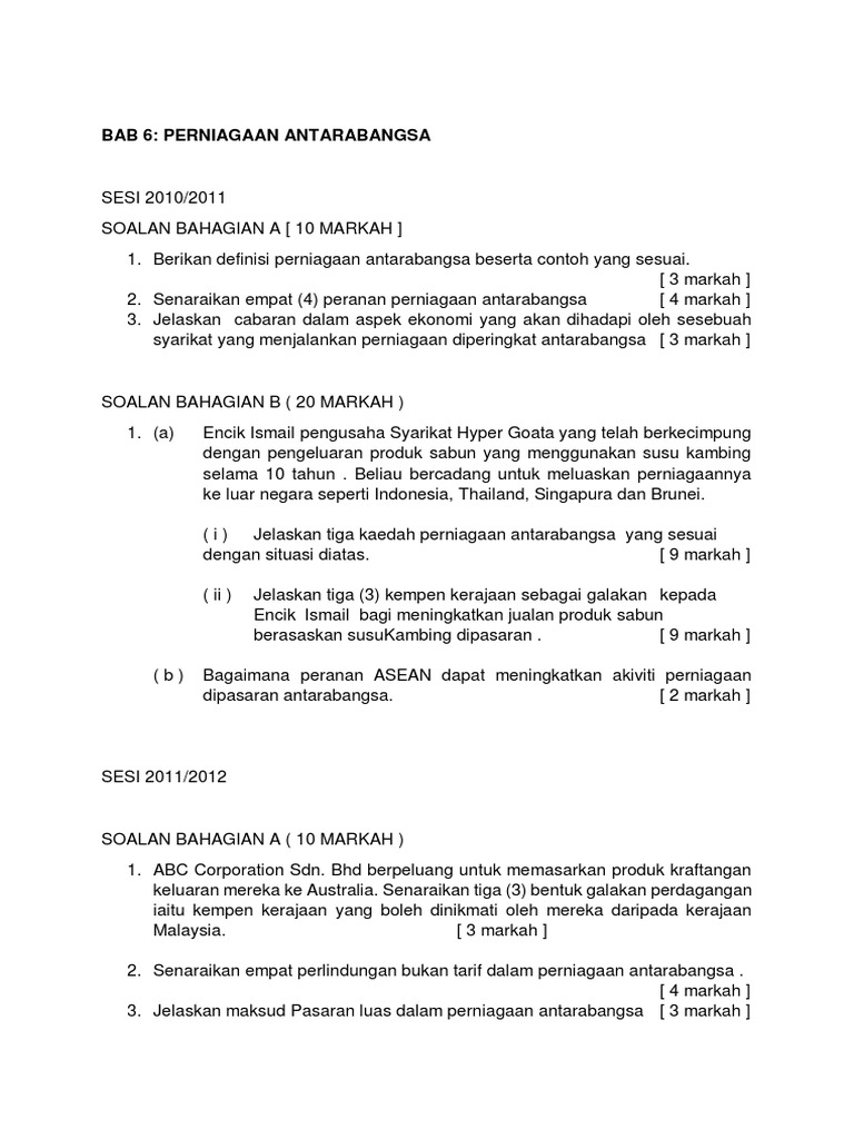 Soalan Tutoran PSPM Bab 6 - Pab 2022 | PDF