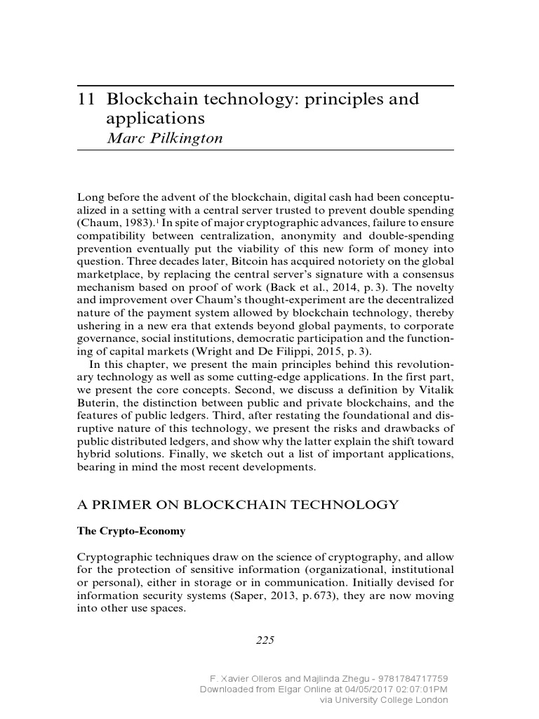 Blockchain Technology Principles and Applications | PDF ...