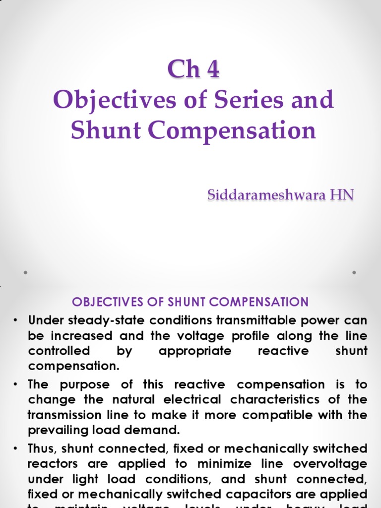 Objectives of Shunt Compensation | PDF | Capacitor | Inductor