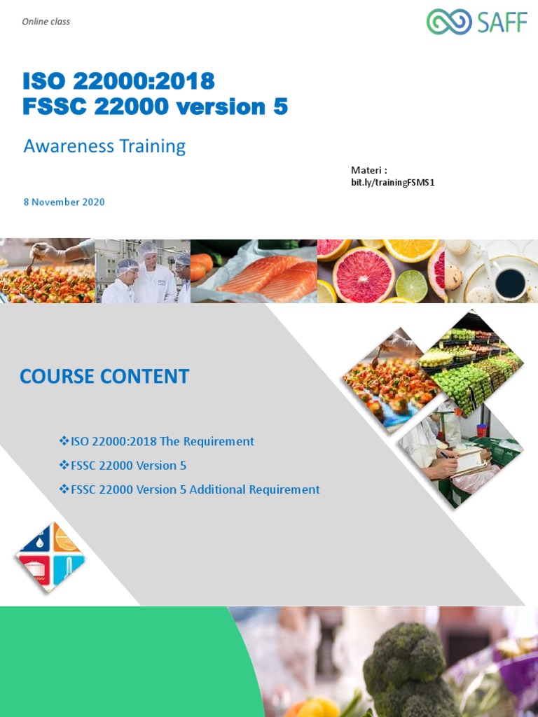 H2 Materi ISO 22000 - 2018 and FSSC 22000 Version 5 | PDF | Food Preparation | Consumer Protection