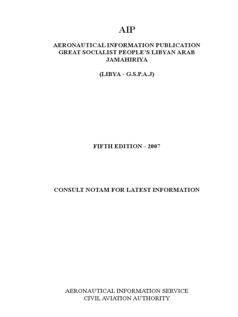 Libya AIP Part1 | PDF | Travel Visa | Air Traffic Control