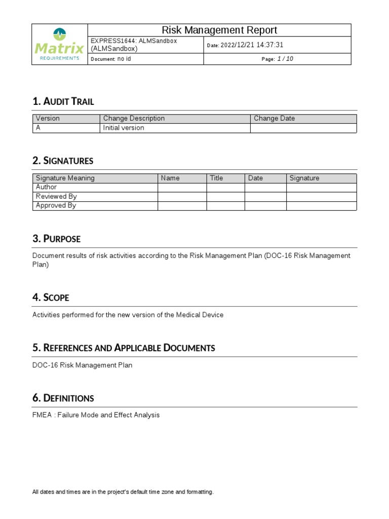 Risk Management Report | PDF | Risk Management | Risk