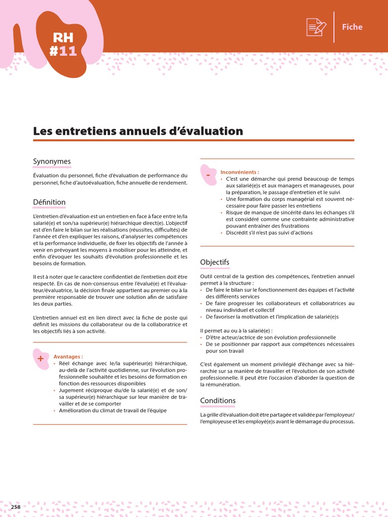 ELSA GUIDE RH Fiche Annuelle D Evaluation | PDF | Gestion des ressources humaines | Entretien d ...