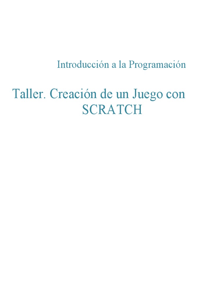 Taller - Juego Con Scratch | PDF | Scratch (lenguaje de programación) | Informática