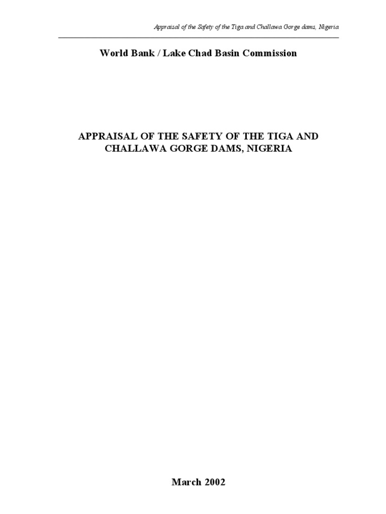 Lake Chad Basin Project Tiga and Challawa Gorge Dam Safety Assessment ...