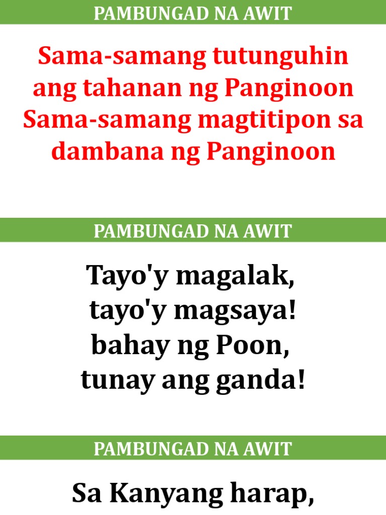 Mga Awitin Sa Misa - Sept 25 | PDF