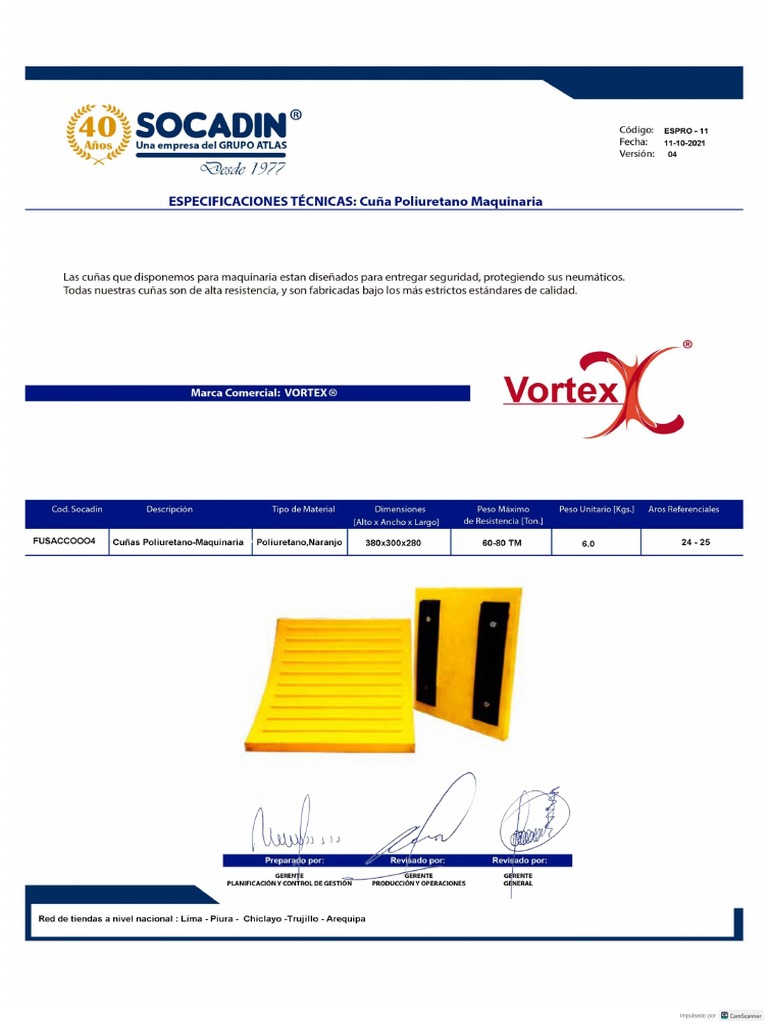 Cuña Vortex-Ficha Tecnica | PDF