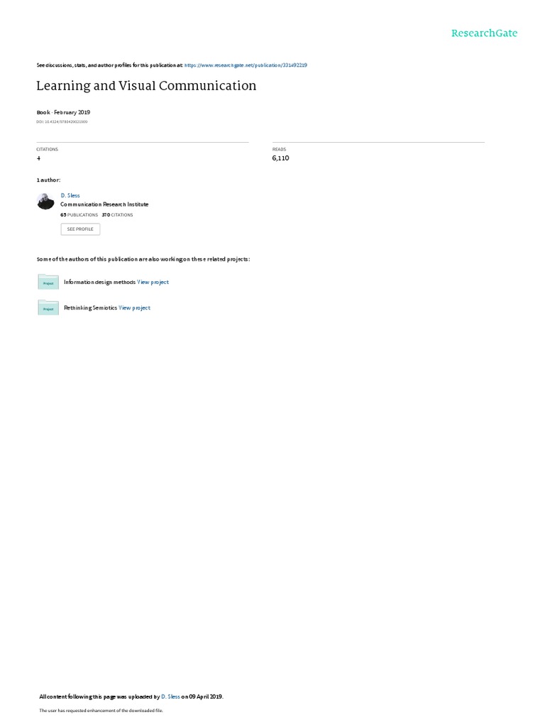Learning and Visual Communication | PDF | Retina | Eye