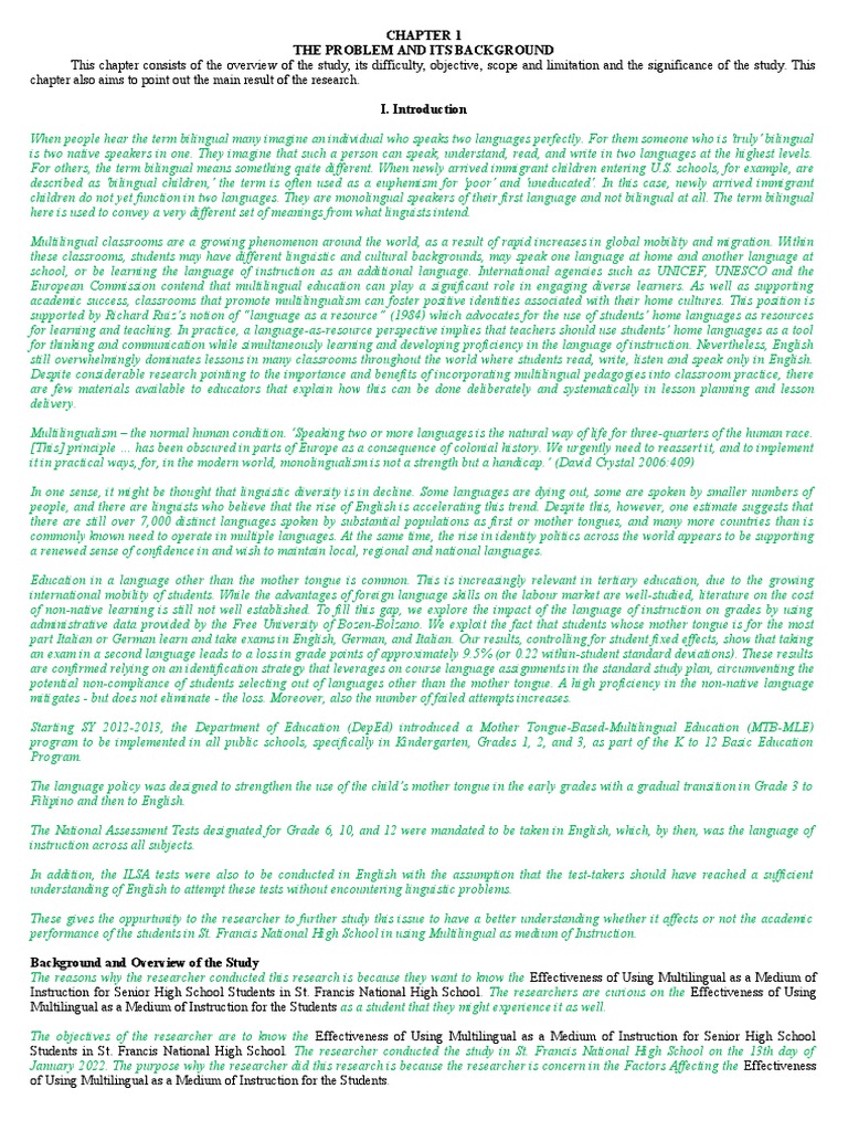 C1 - Multilingual As A Medium of Instruction | PDF | Multilingualism ...