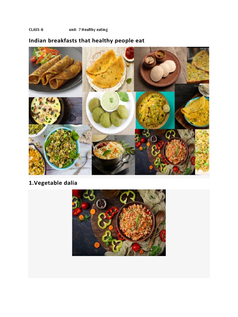 Class-6 Unit 7 Healthy Breakfast | PDF