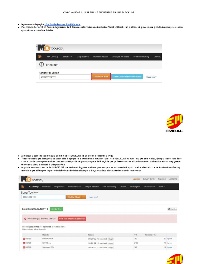 Como Validar Si La Ip Fija Se Encuentra en Una Blacklist | PDF | Tecnologías de la información ...