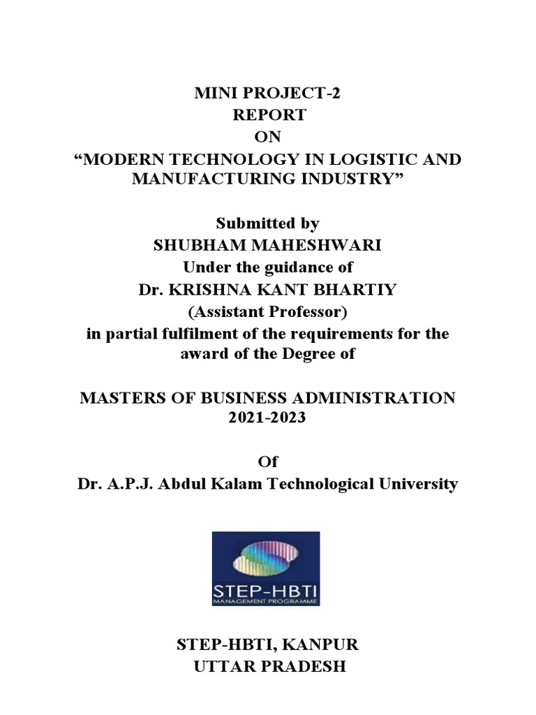 Mini Project 2 | PDF | Internet Of Things | Logistics