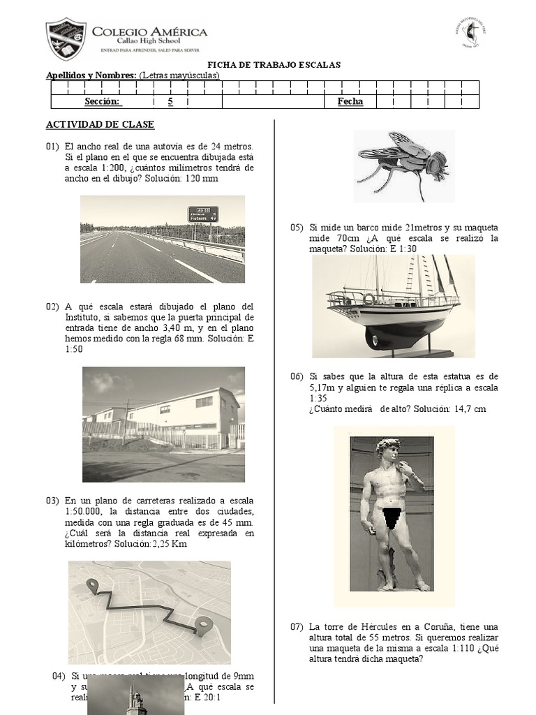 Ficha 01de Escalas | PDF | Distancia | Transporte