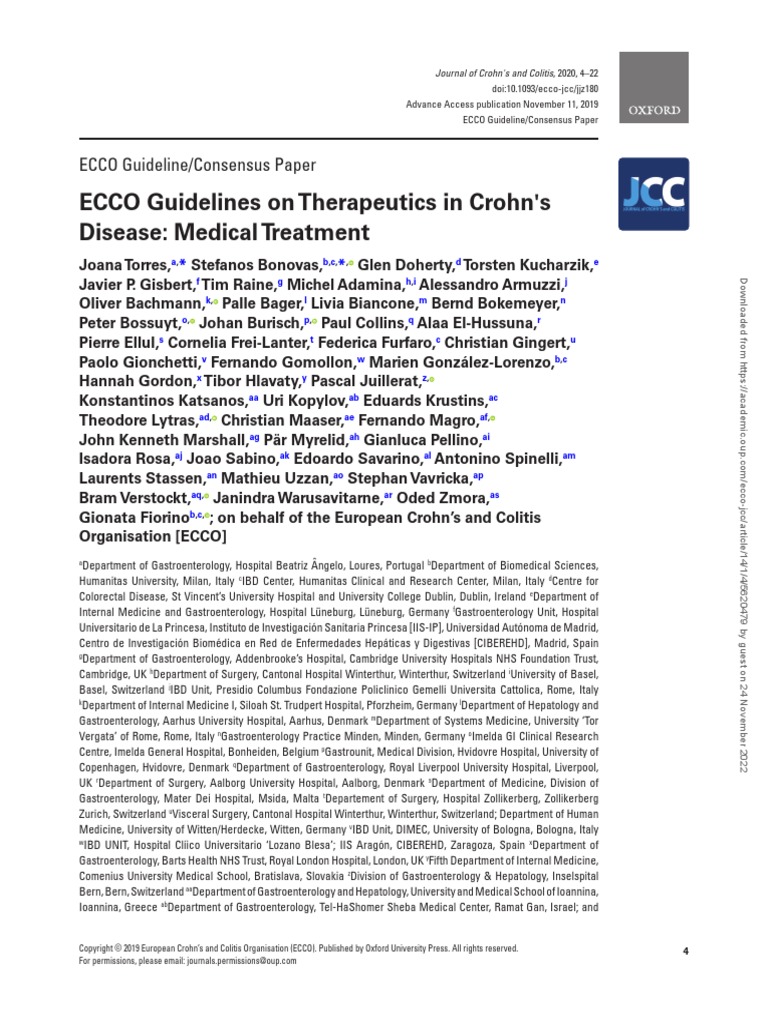 Ceohns Disease ECCO Guideline Sumarized | PDF | Evidence Based Medicine ...