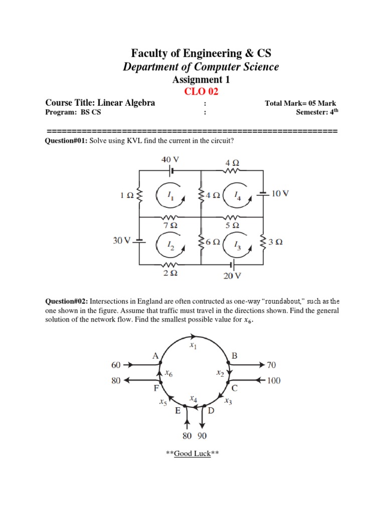 F22 - Linear Algebra Assignment 1 | PDF