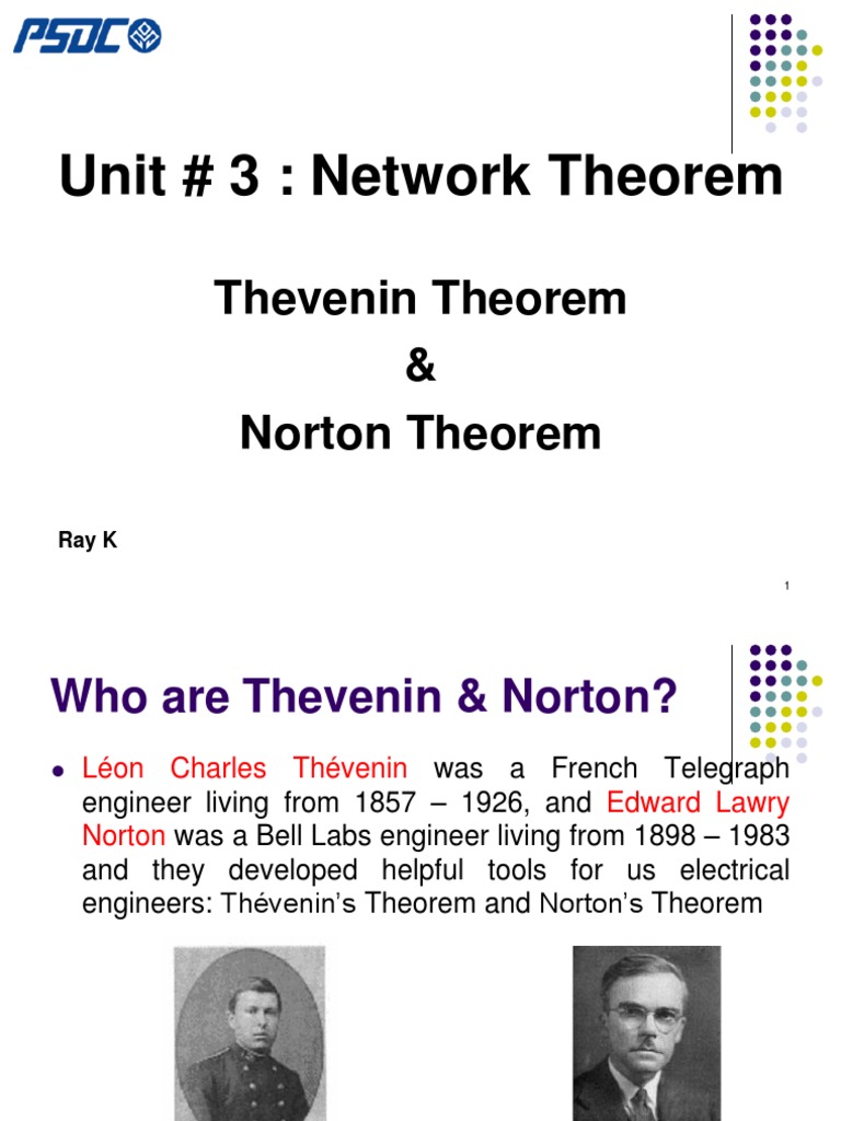 BET Lecture Unit 3 - Thevenin & Norton's Theorem | PDF | Electrical ...
