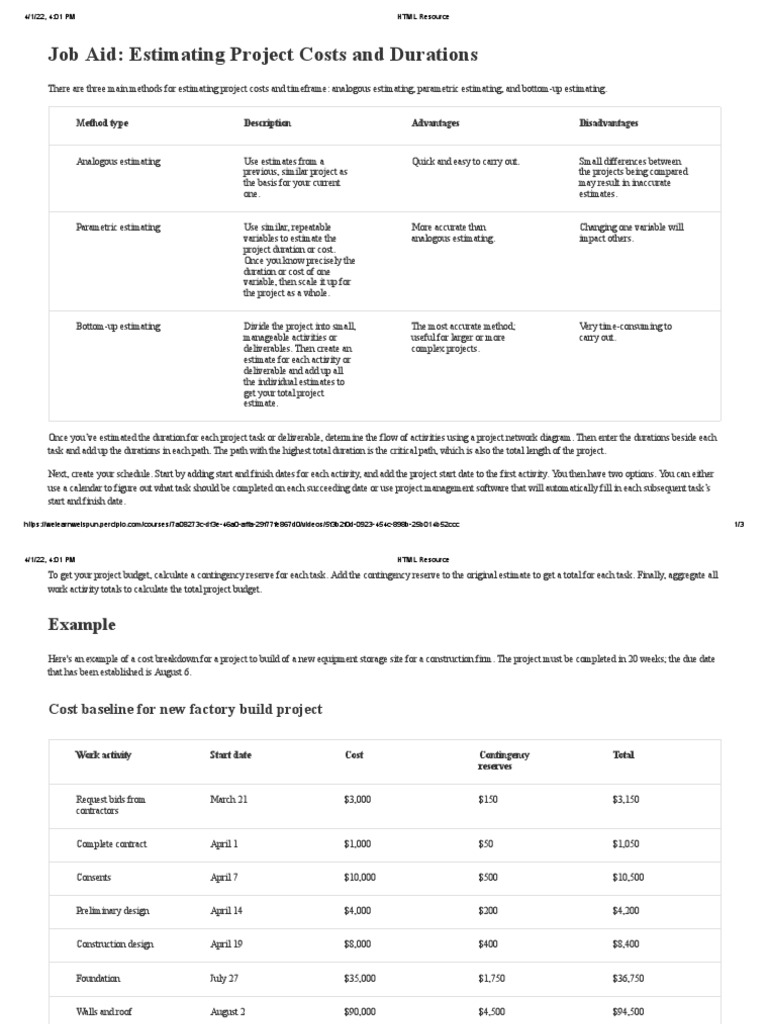 Percipio Course Creating A Project Schedule and Budget | PDF | Project ...