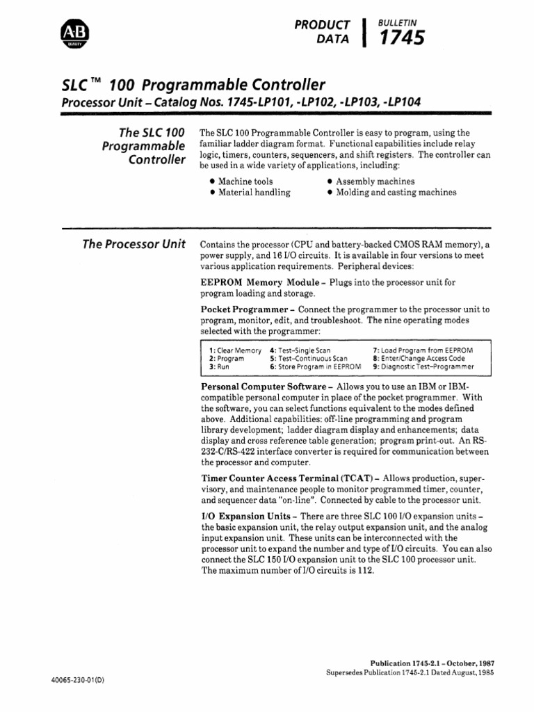 1745-lp101 User Manual | PDF | Programming | Computer Program 1745-lp101 User Manual | PDF | Programming | Computer Program