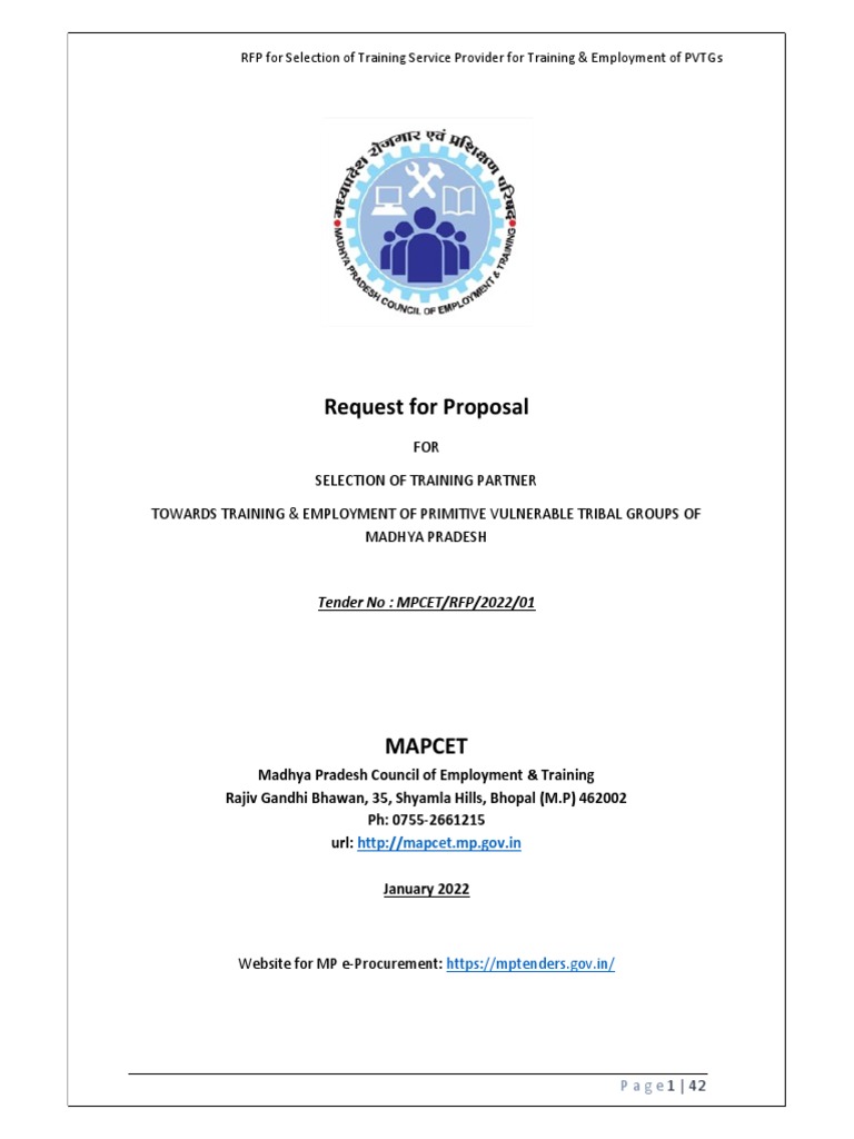SKILLSPEDIA RFP MAPCET SELECTION OF TSP PVTGs | PDF | Request For ...