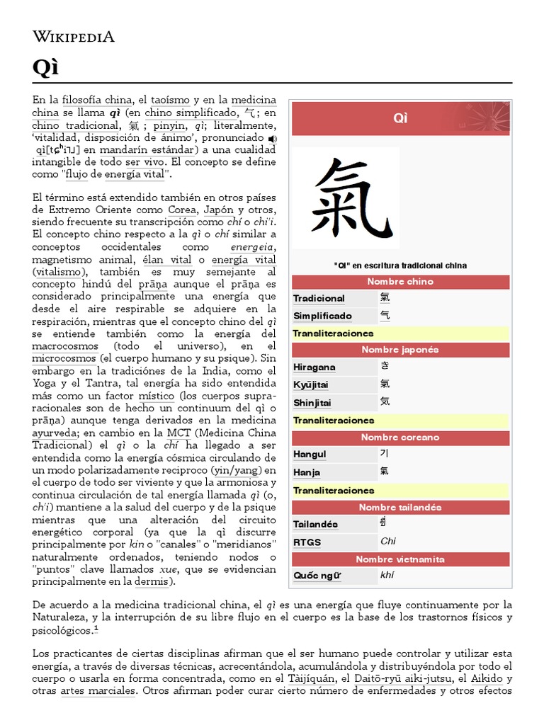 Qì - Def | PDF | Qi | Energía (esoterismo)