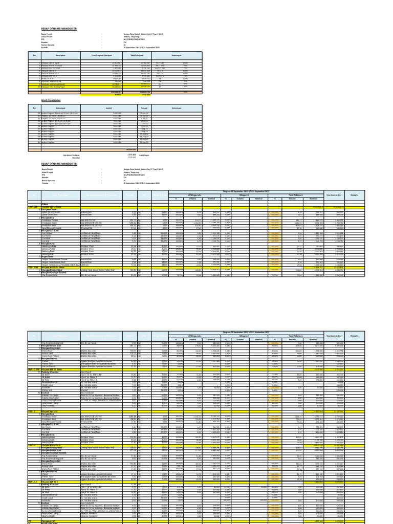 Opname Mandor Tri Bintaro Periode 25 (23 Sepetember 2022) | PDF