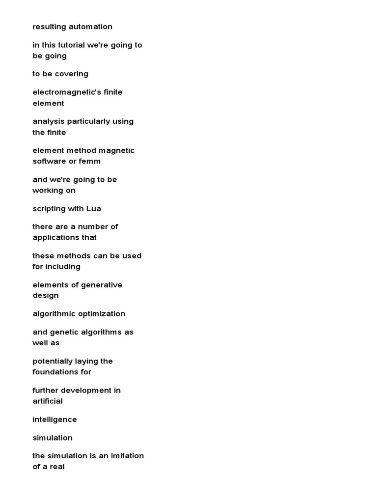 Design Automation (FEMM Scripting, Lua Scripting, Potential Artificial ...