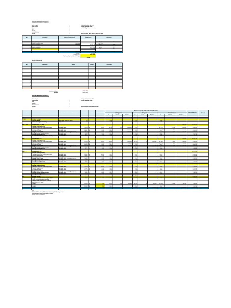 Progress All Unit PITH Mandor Triyono Periode X | PDF
