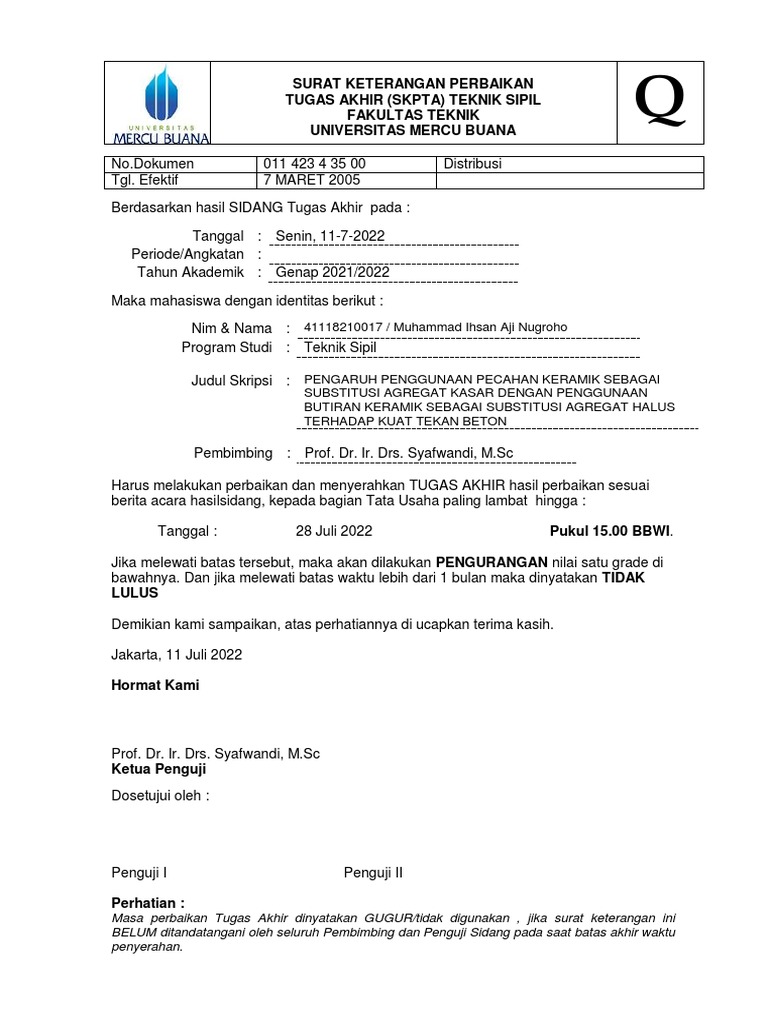 Form Perbaikan 11072022 | PDF
