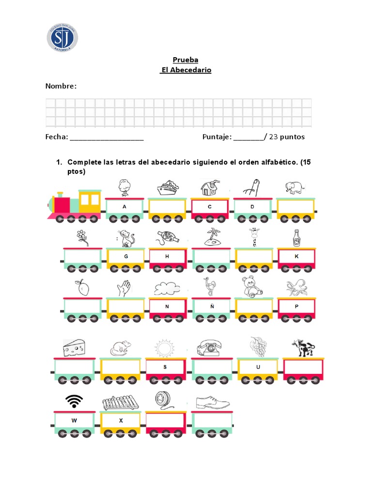 Evaluación Abecedario | PDF