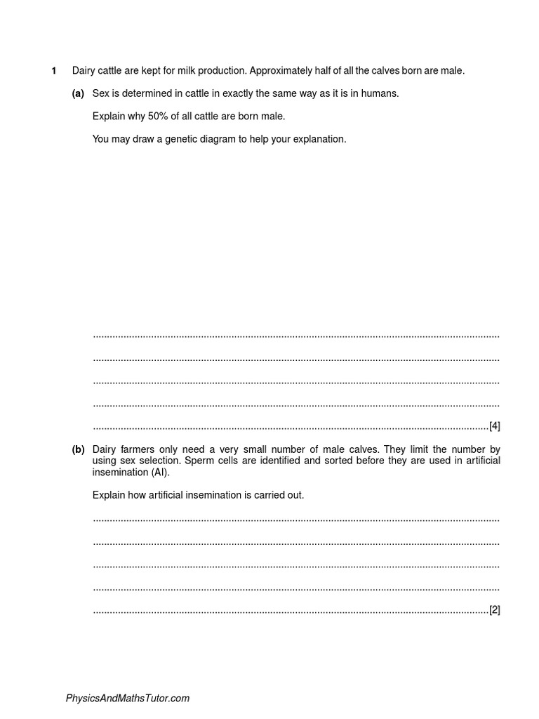 Biotechnology & Genetic Engineering 4 QP Cie Igcse PMT | PDF | Milk ...