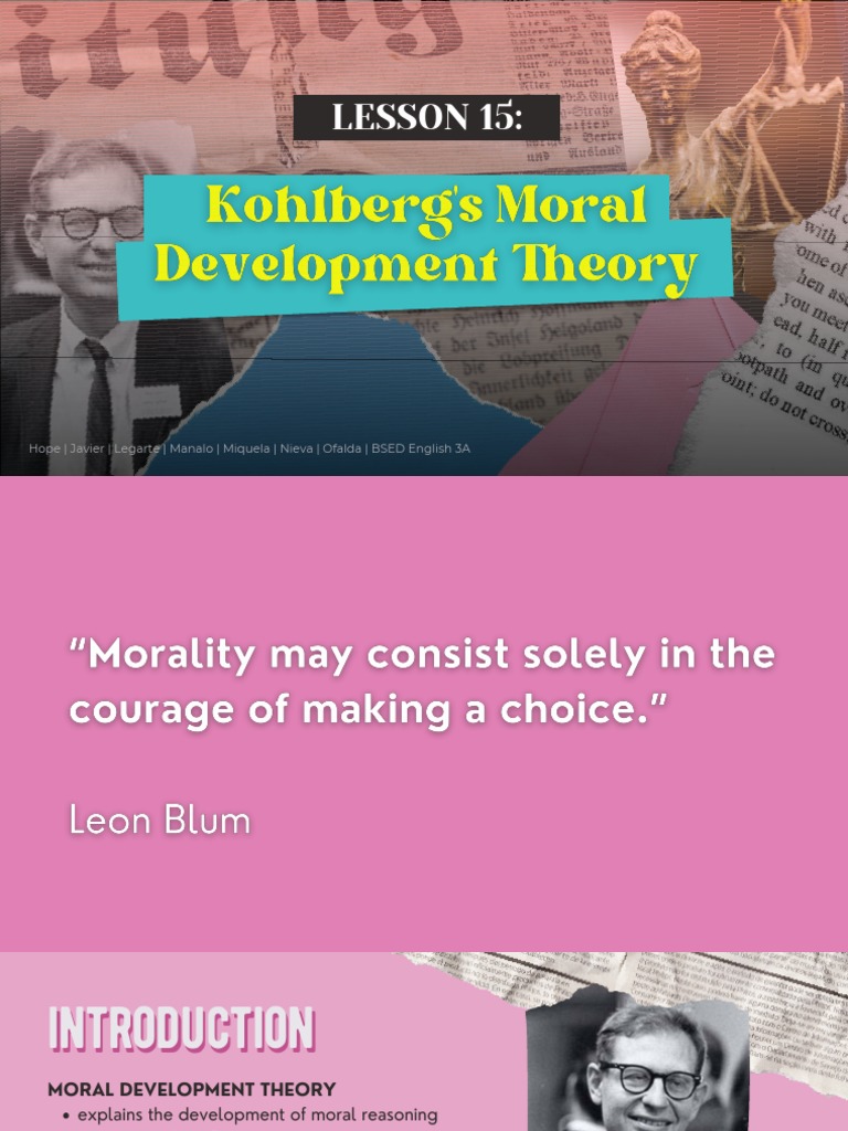 LESSON 15 - Kohlberg's Moral Development Theory | PDF | Morality | Learning