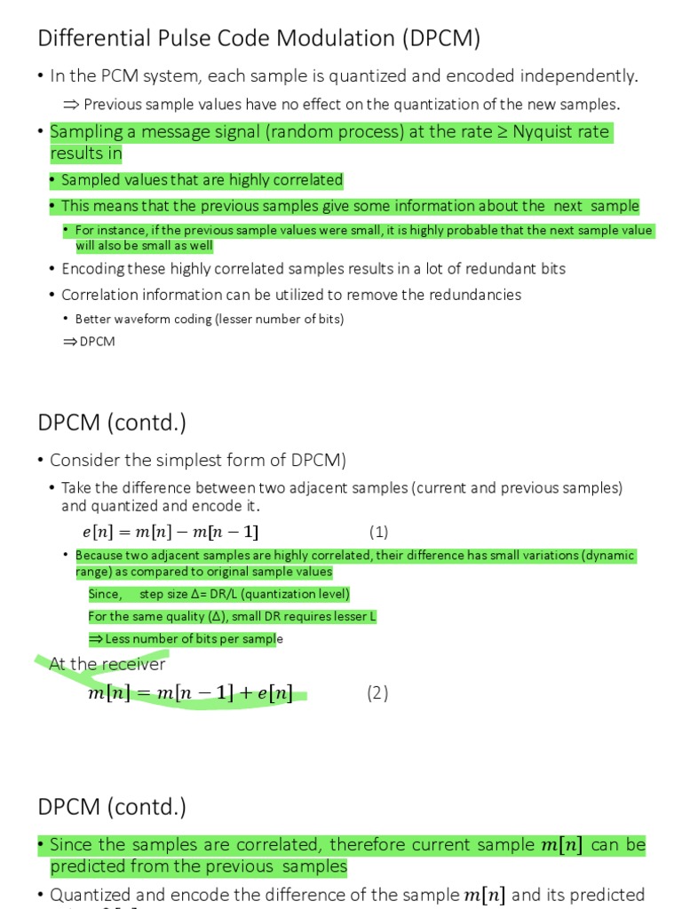 DPCM | PDF | Sampling (Signal Processing) | Electrical Engineering