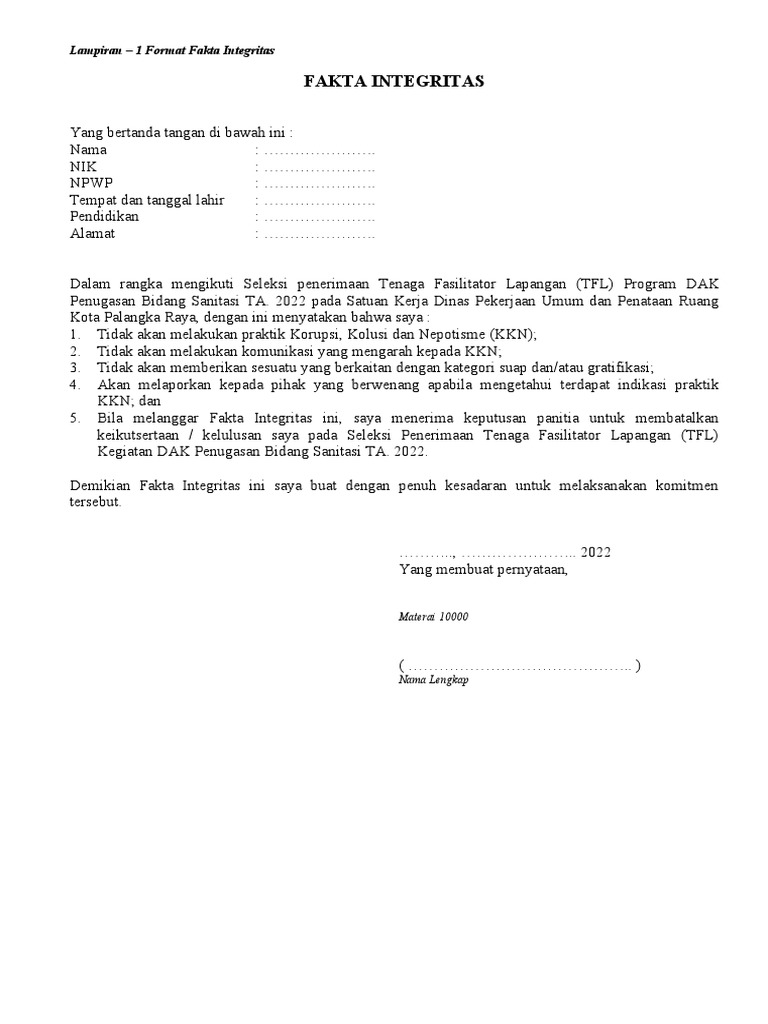 Dokumen Rekrutmen TFL 2022 | PDF | Karier & Perkembangan