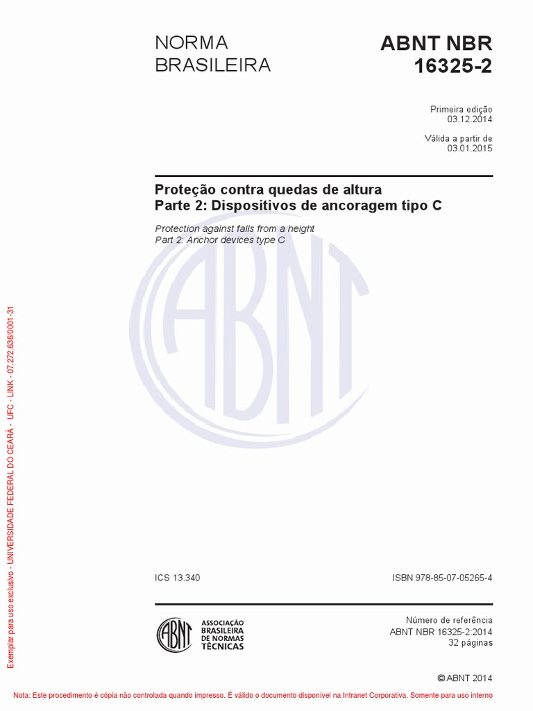 NBR 13325-2 - Dispositivos de Ancoragem | PDF