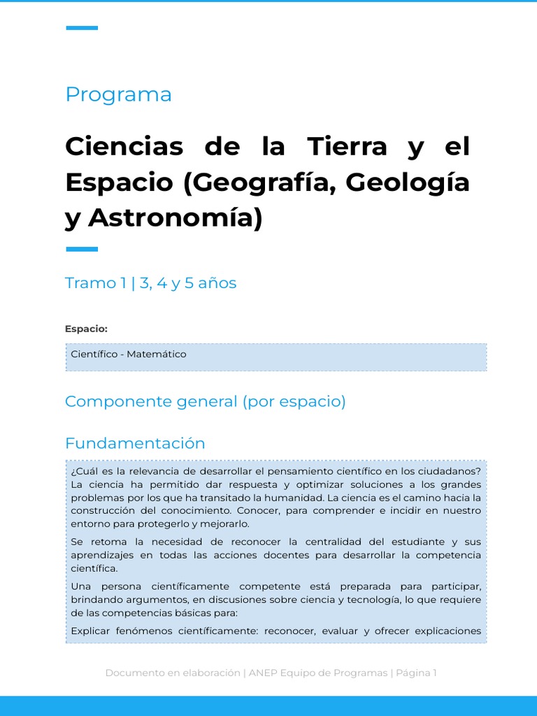 Ciencias de La Tierra y El Espacio - Tramo 1-v2 | PDF | Evaluación ...