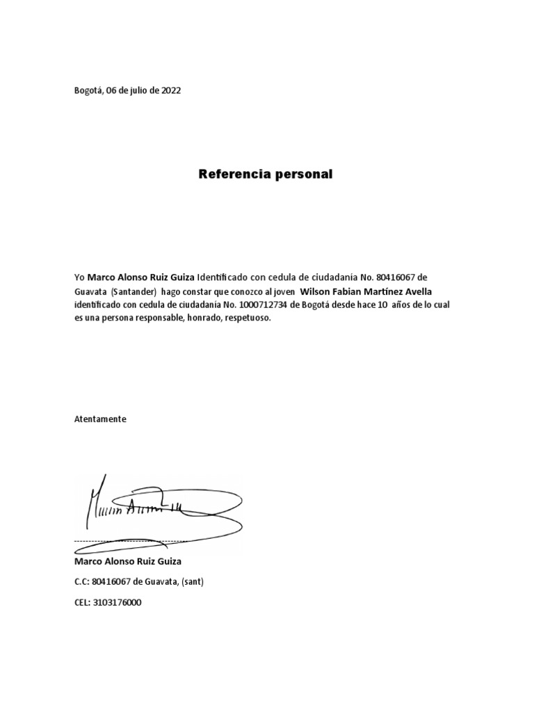 Referencia Personal | PDF