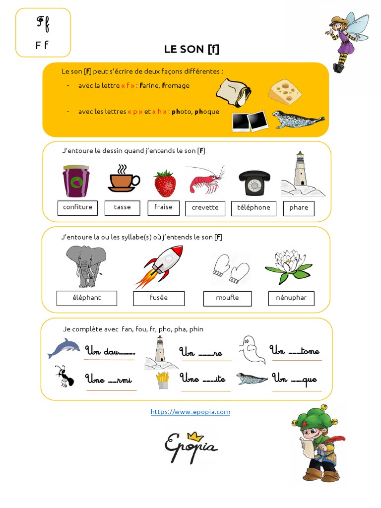 Le Son [f] : Activités et Écriture | PDF | Études des langues étrangères
