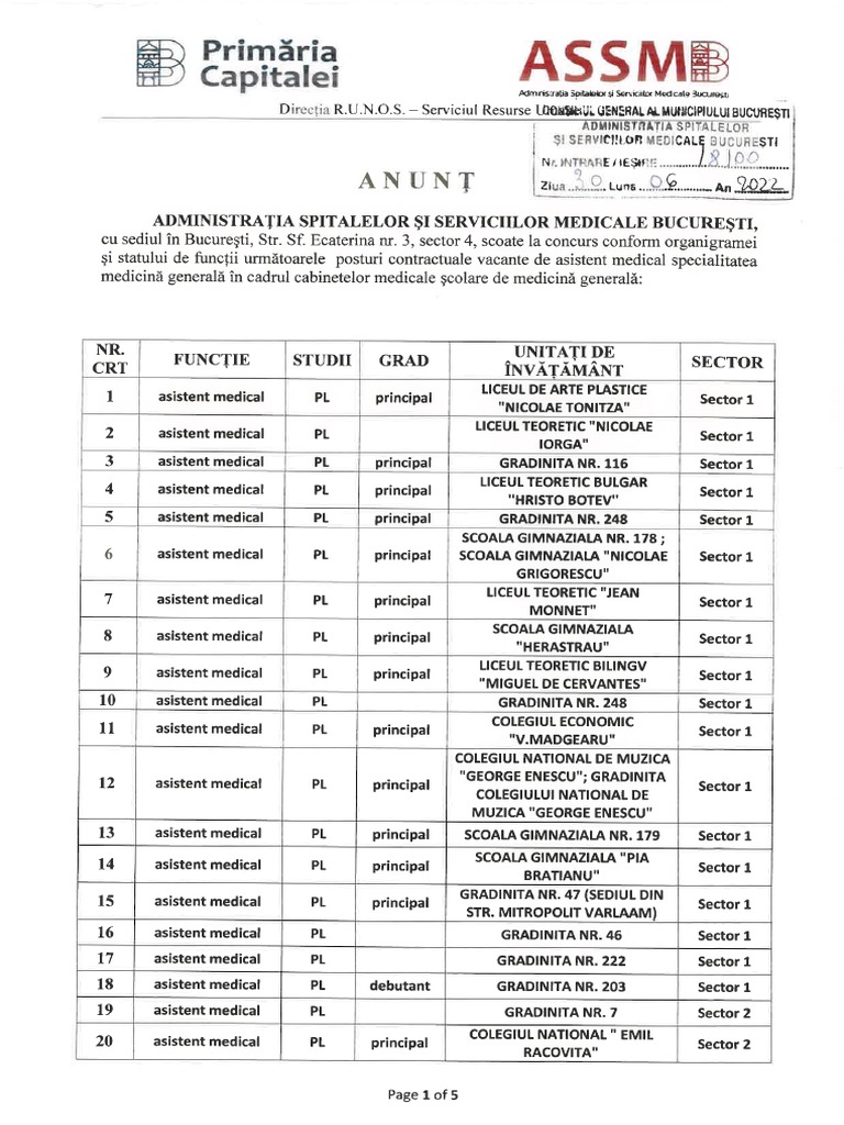 18 Anunt Concurs | PDF