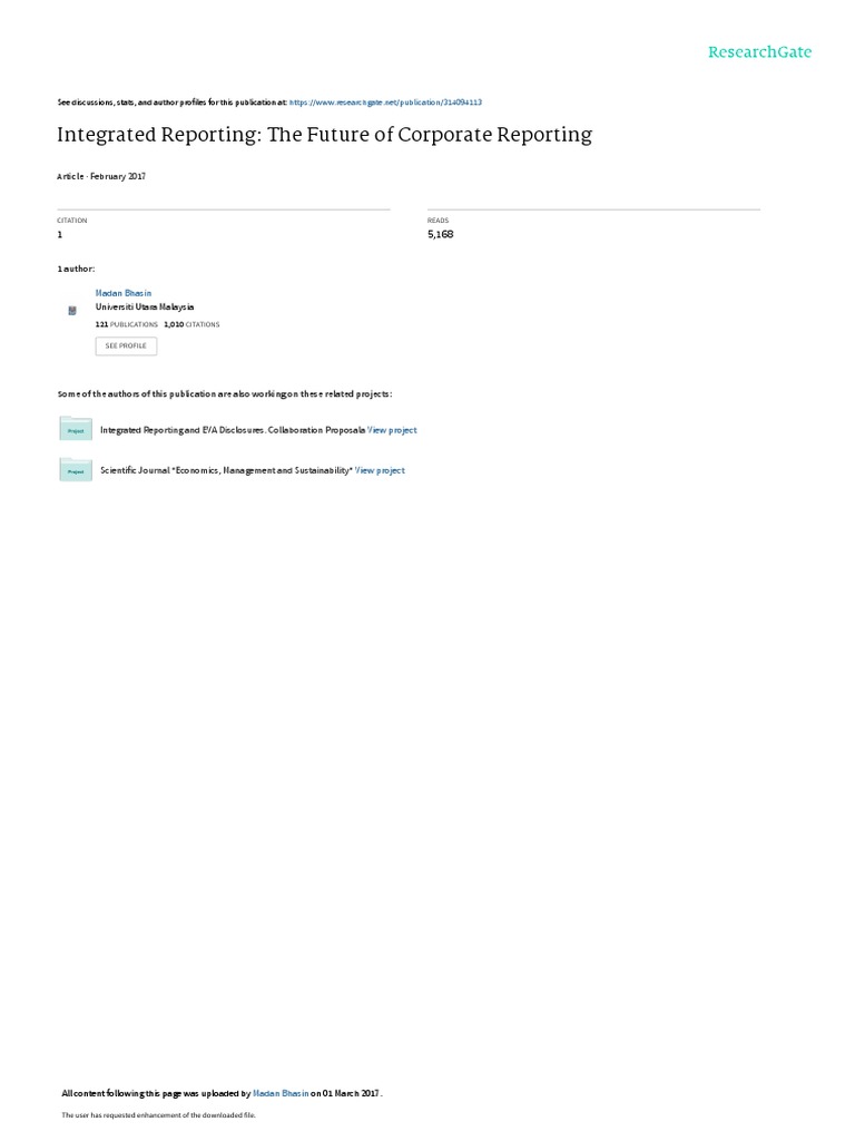 Integrated Reporting | PDF | Economies | Business