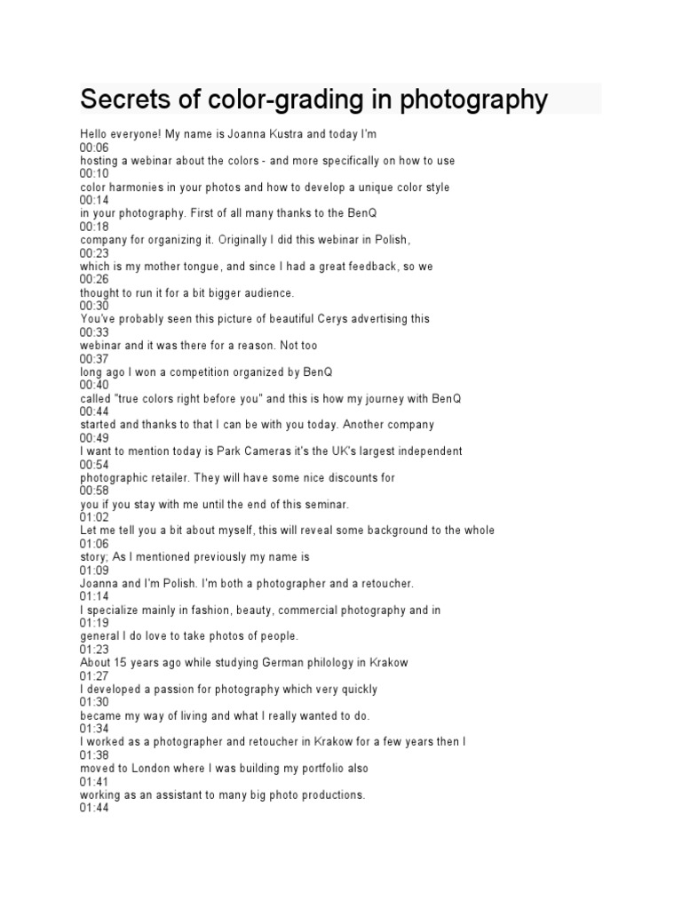 Mastering Color-Grading in Photography | PDF | Rgb Color Model ...