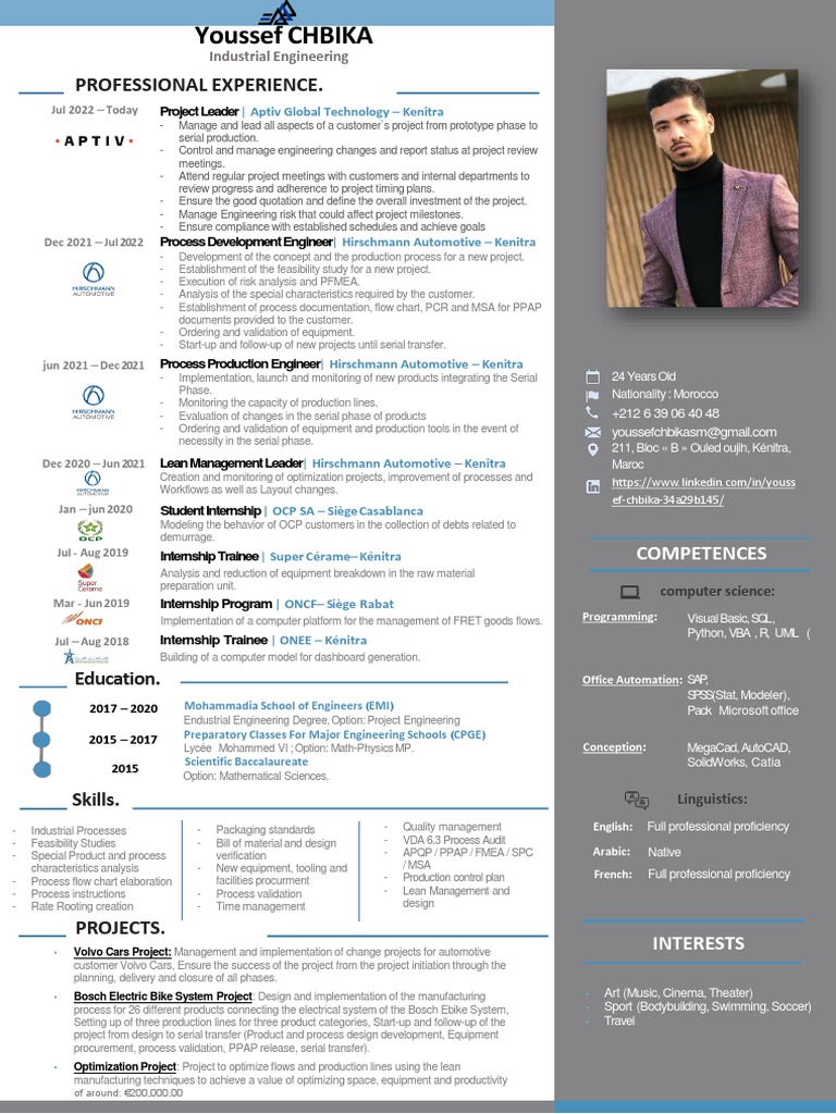 Youssef CHBIKA: Professional Experience | PDF | Project Management | Computing