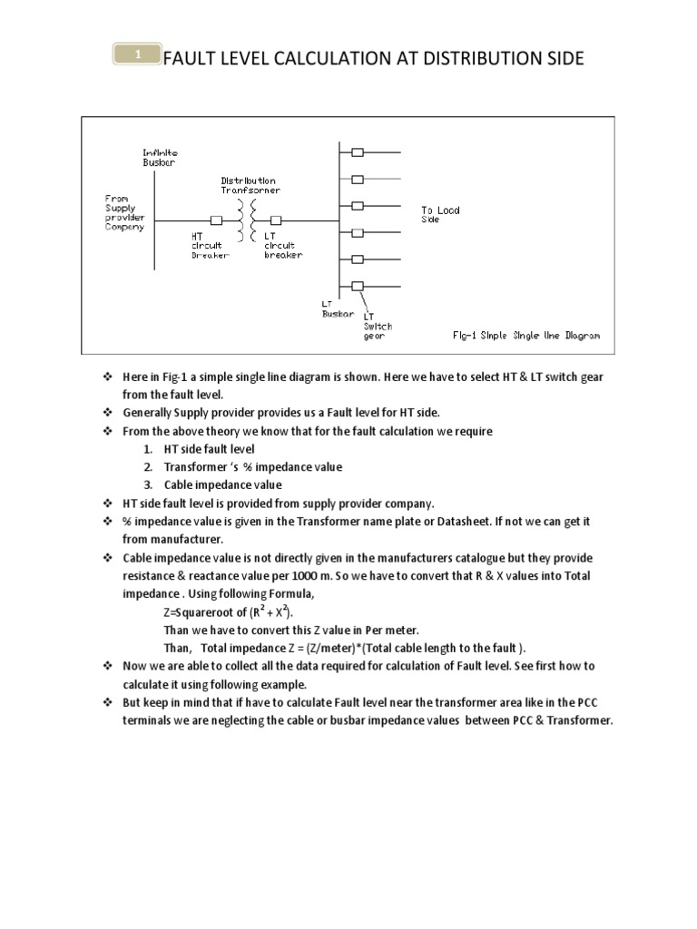 Fault Level CA. | PDF | Transformer | Electrical Impedance